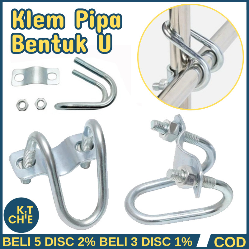 Kc Double U-Shaped Cross Tube Clamp Double U-Shaped Zinc Iron Plate ...