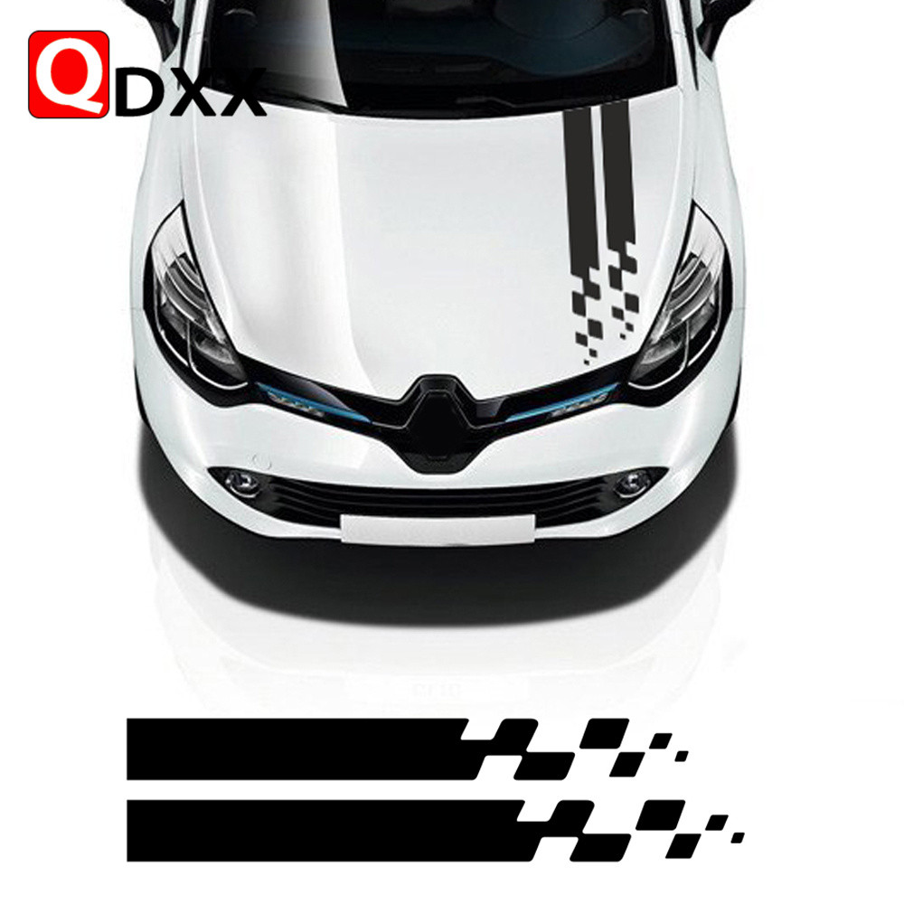 Car Stripes Hood Sticker Racing Bonnet Sport Decal For Renault Megane ...