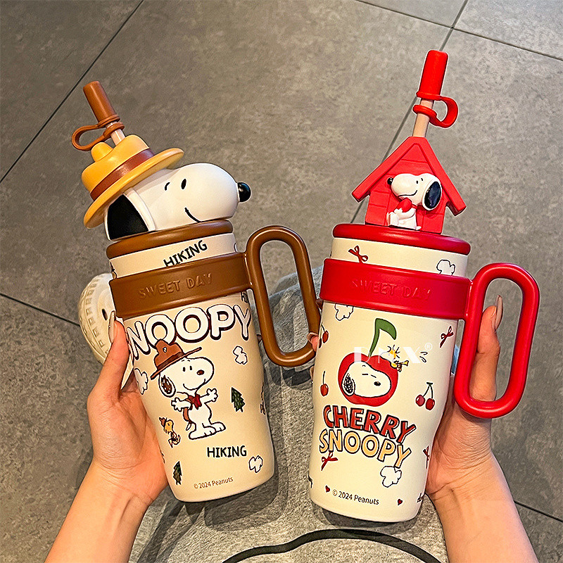 Snoopy Thermos Cup, 2024 New Style Straw Water Cup, Cold Storage Ice ...