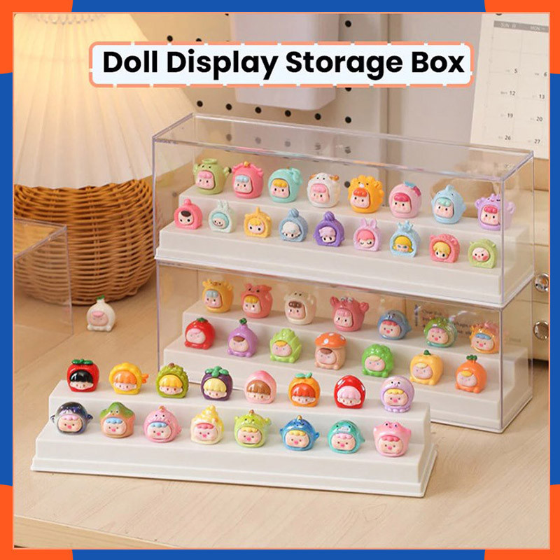 2/3 Tier Transparent Acrylic Display Box Dust Proof Acrylic Toy Figure ...