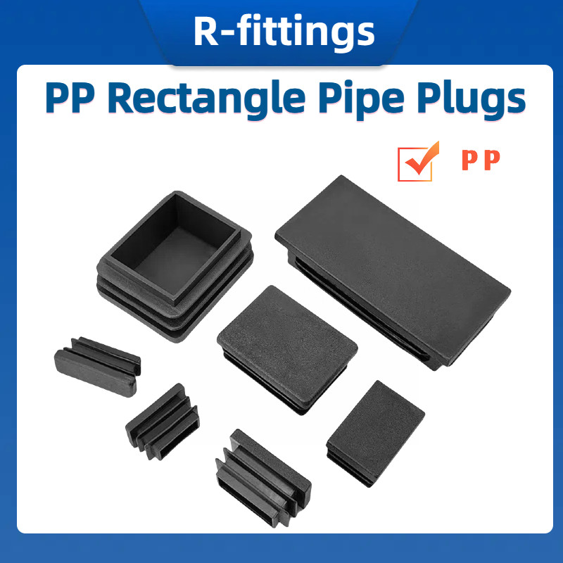 PP Rectangular Black Pipe Plug Furniture Accessories Galvanized Steel ...