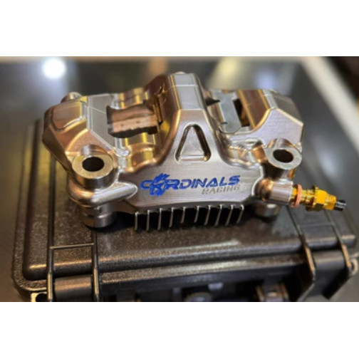 CARDINALS RACING * CHROME * 4 POT ( 32MM ) CALIPER BRAKE COOL FINS ...