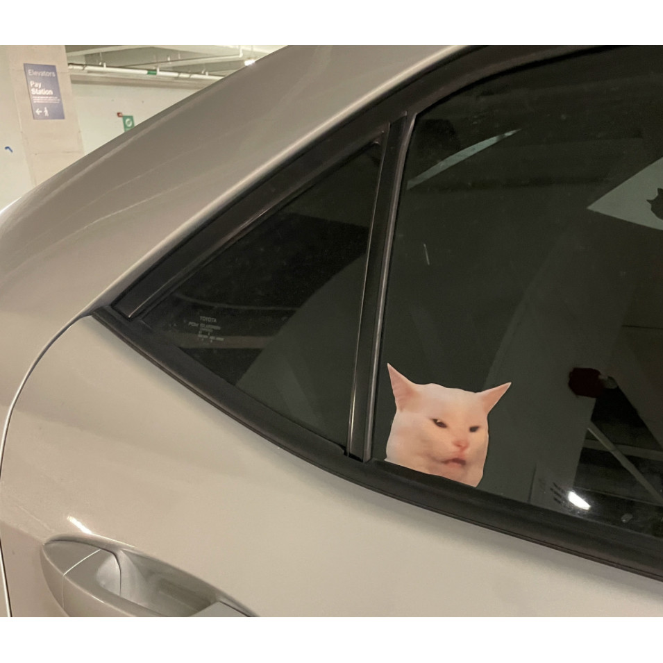 Car Styling Sticker Cute Funny Peeping Cat Head MEME Decal Auto Laptop ...