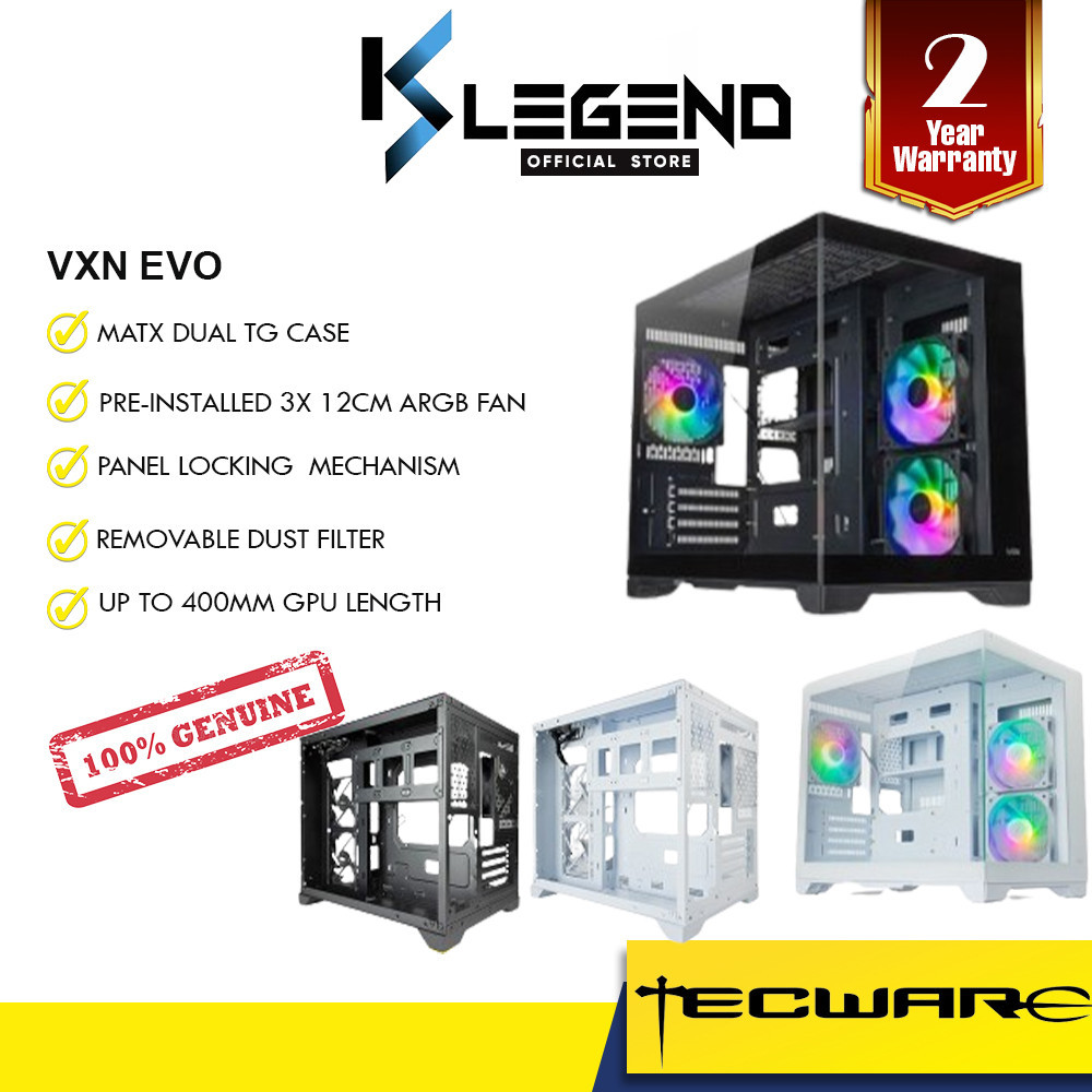 Tecware VXN Evo Omni ARGB MATX Casing PC Desktop Casing | Shopee Malaysia