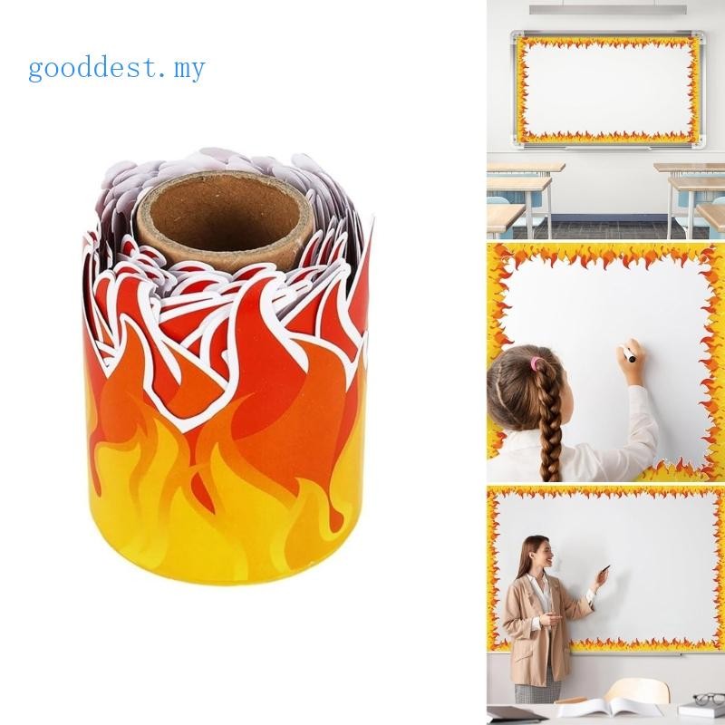 GOOD Flame Patterned Bulletin Board Border for Chalkboard Notice Board ...