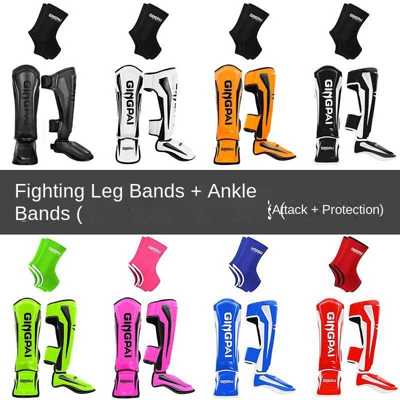 Boxing Sanda Leg Guard Adult Muay Thai Shank Protection One-Piece Shin ...