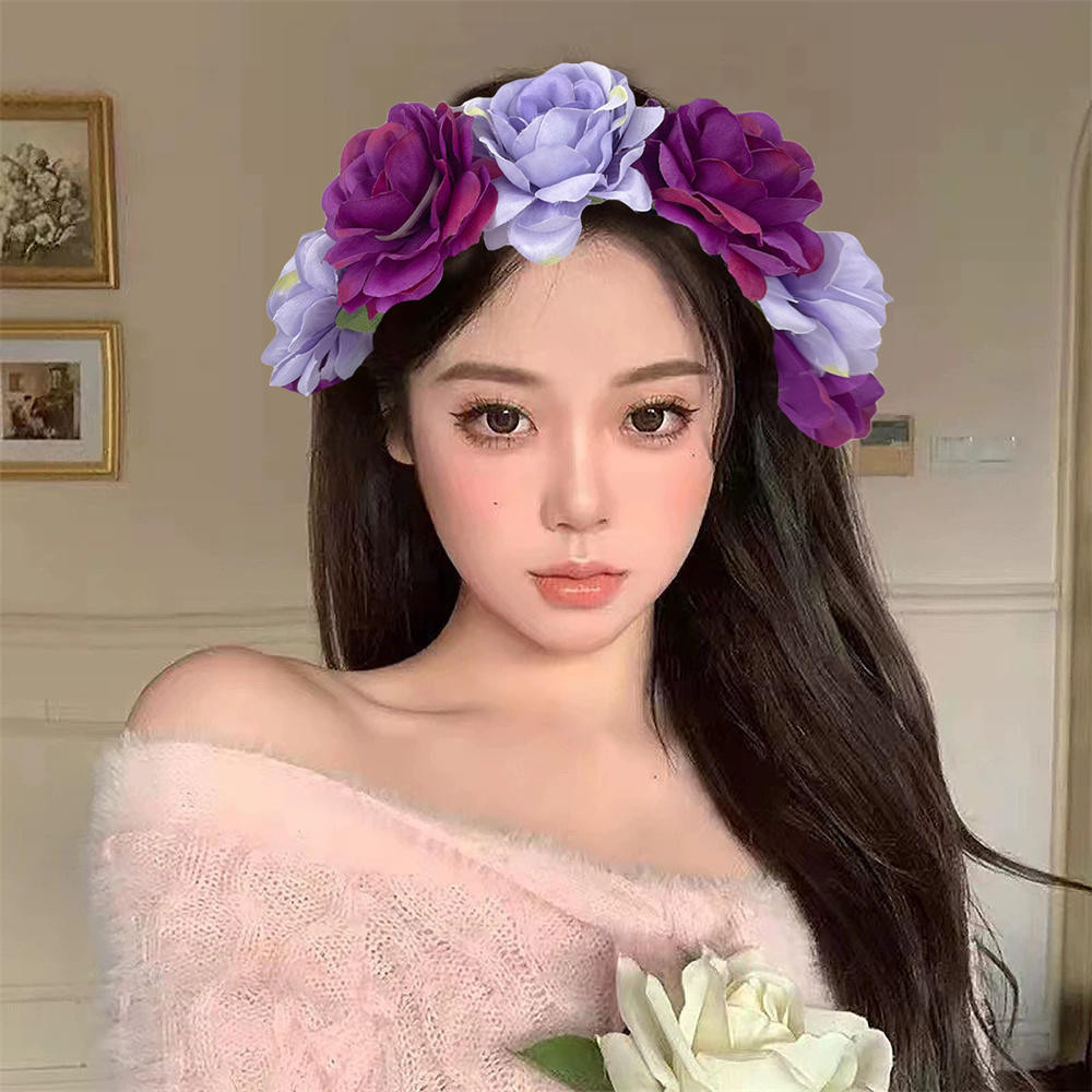 Floral Rose Flower Wreath Crown Headbands Garland Wedding Party ...