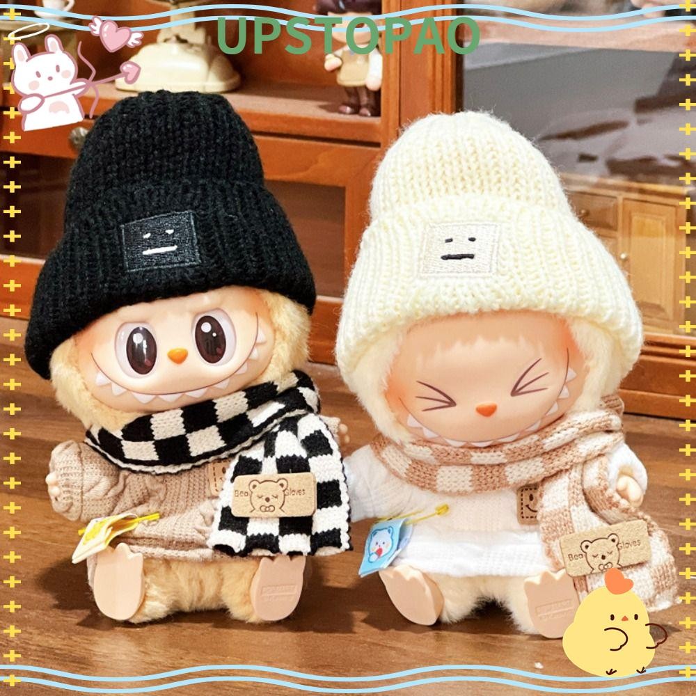 UPSTOPAO Labubu Doll Clothes, POP MART Scarf Labubu Sweater, Kawaii ...