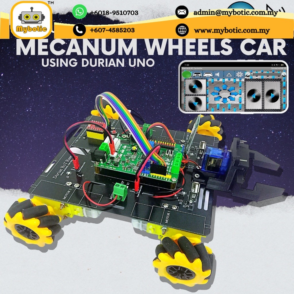 ARDUINO STEM RBT PROJECT: DURIAN BOT BASE BLUETOOTH MECANUM WHEELS CAR / OMNI WHEELS ROBOT USING ...