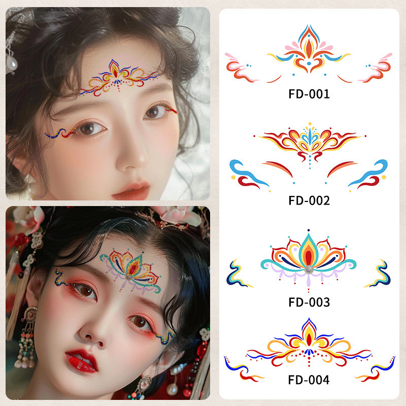 Glitter Face Tattoo Stickers Waterproof Temporary Tattoo Long-lasting ...