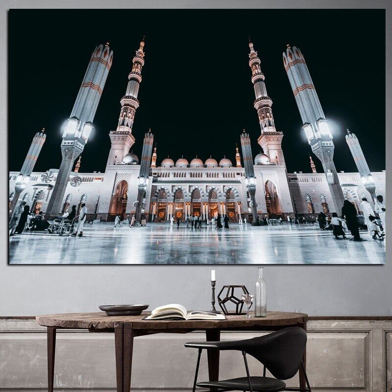 Hd Print Islamic Architecture Masjid Al Nabawi In Madinah Religious ...