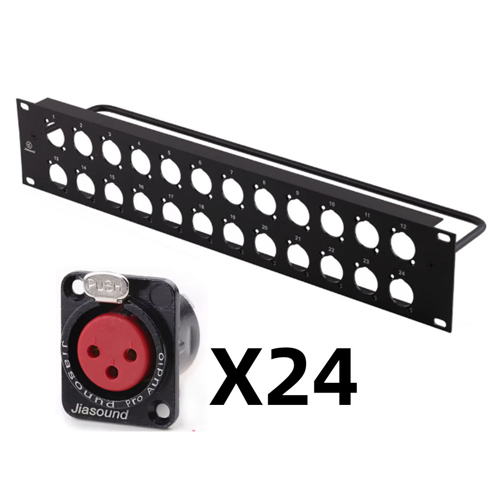 1U 2U Rack Patch Panel 8 12 16 24 Way Channel Flight Case Mount for XLR ...
