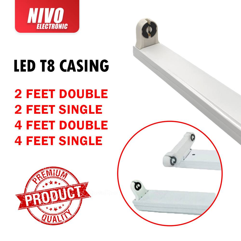 T8 LED Casing Single/Double Tube Fitting T8 LED Tube Casing (2ft/4ft) | Shopee Malaysia