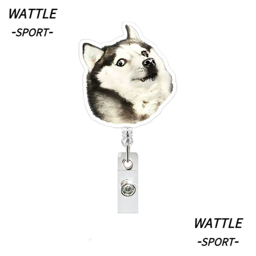 WATTLE Dog Keychain, Dog Memes Series Retractable Memes Badge Reels ...