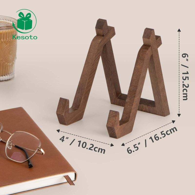 [PerfeclanfdMY] Wooden Plate Holder Desk Book Shelf Portable Cookbook ...