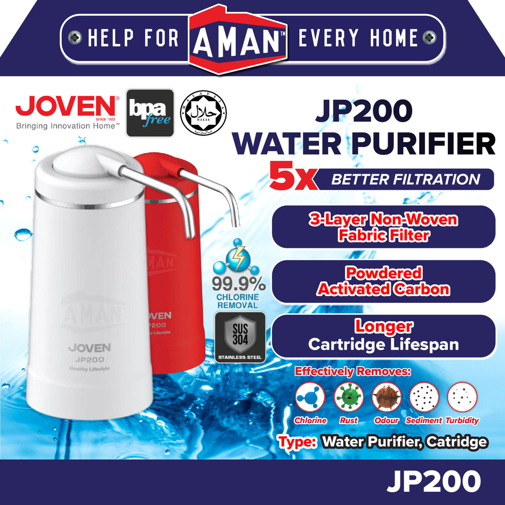 JOVEN Water Purifier Water Dispenser Sink Top Red White JP200 Water ...