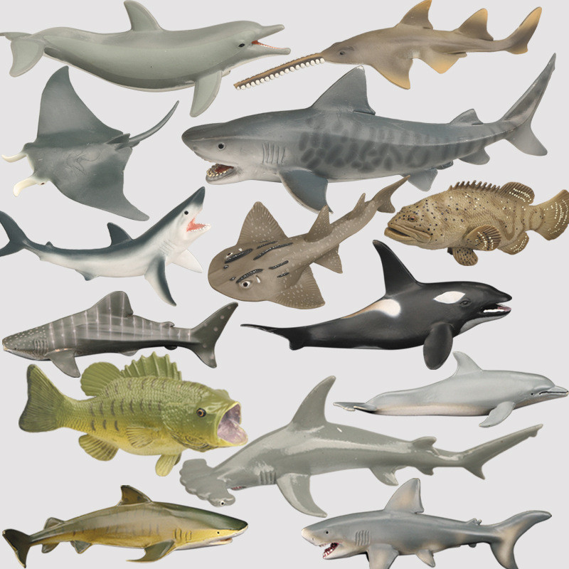 Children Toy Model Doll Simulation Sea Animal Model Velcro Fish Great ...