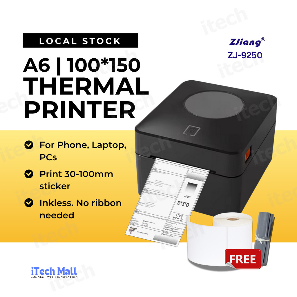 A6 Thermal Printer Waybill Airwaybill Bluetooth AWB Mesin Shipping ...