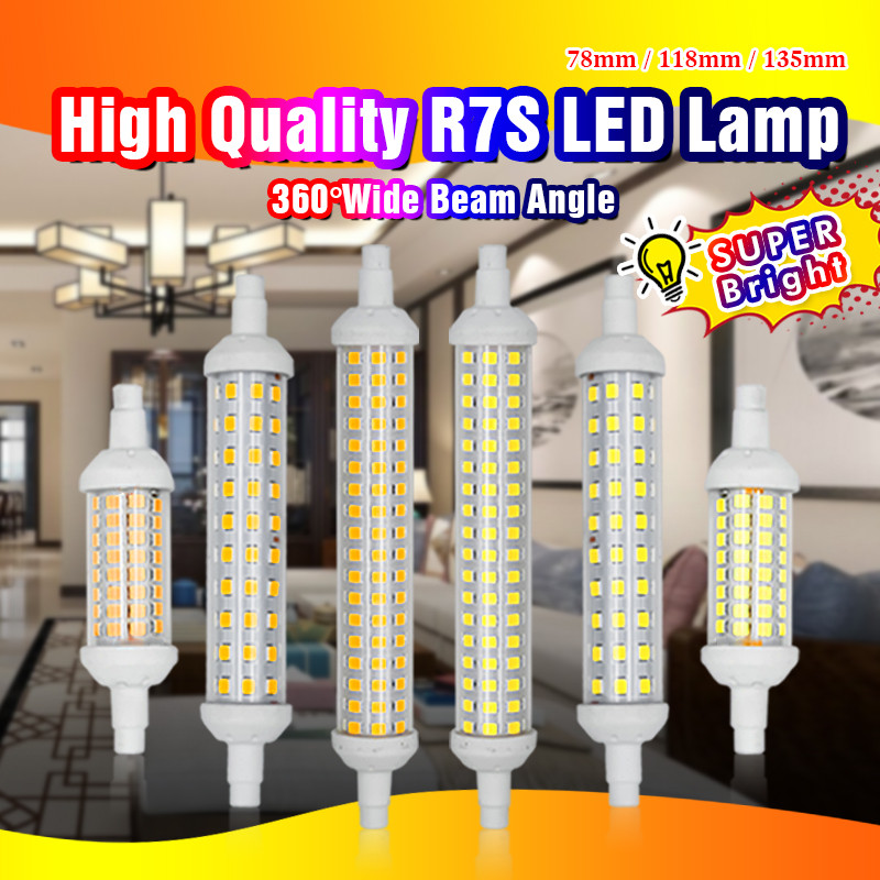 LATTUSO R7S Led Tube 78mm 118mm 135mm Light Bulb 6w 9w 12w 220V Corn ...