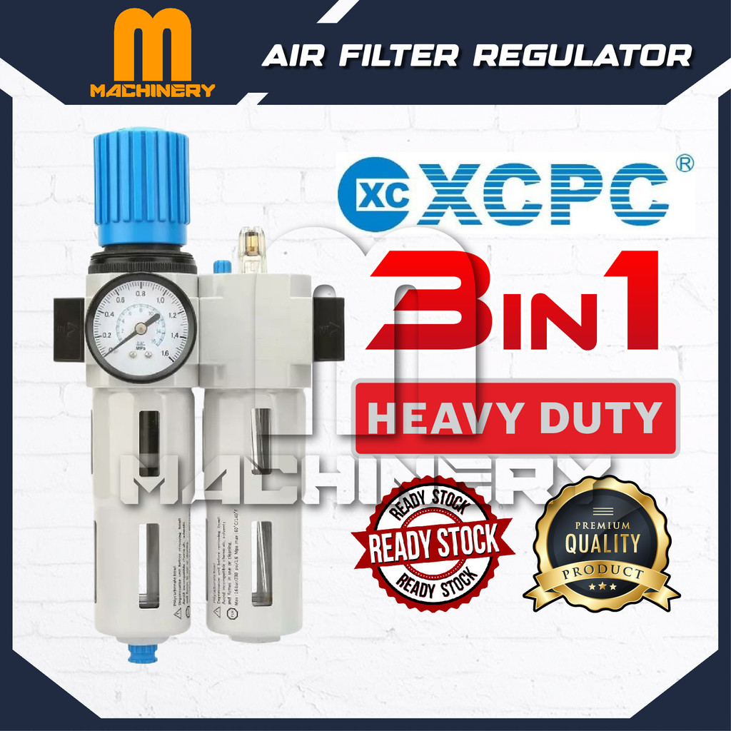 M.Machinery XCPC HFL-1/2MIDI Air Regulator 3 in 1 Filter Lubricator Compressor Gauge | Pemampat ...