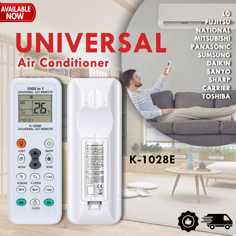 Universal K-1028E AC Aircon Remote Control Air Conditioner Alat Kawalan ...