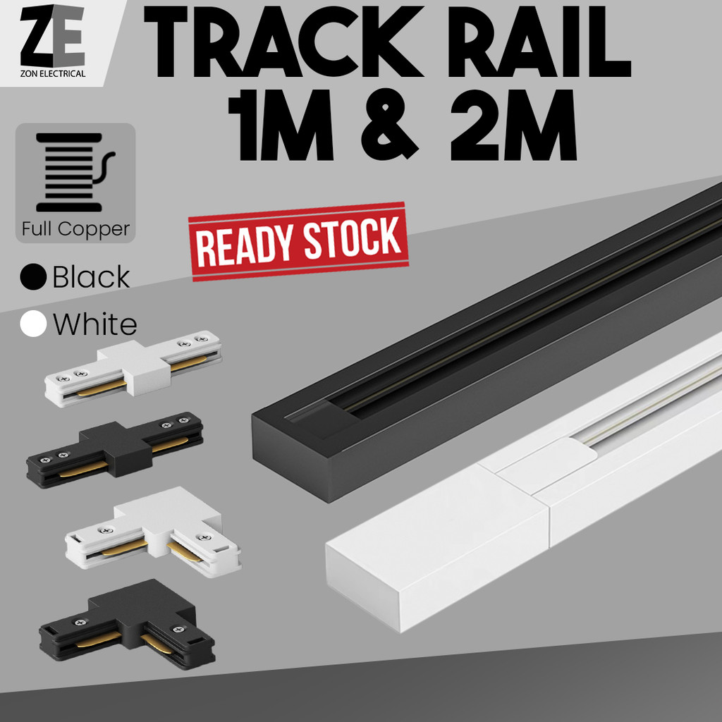 1 Meter / 2 Meter Track Rail Lampu LED Track Tracklight Track Rail ...