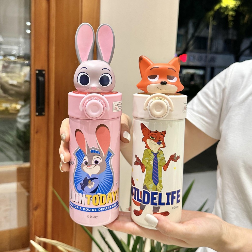 Zootopia2 Nick & Judy Insulated Cup Pop-up Lid 316 Stainless Steel with ...