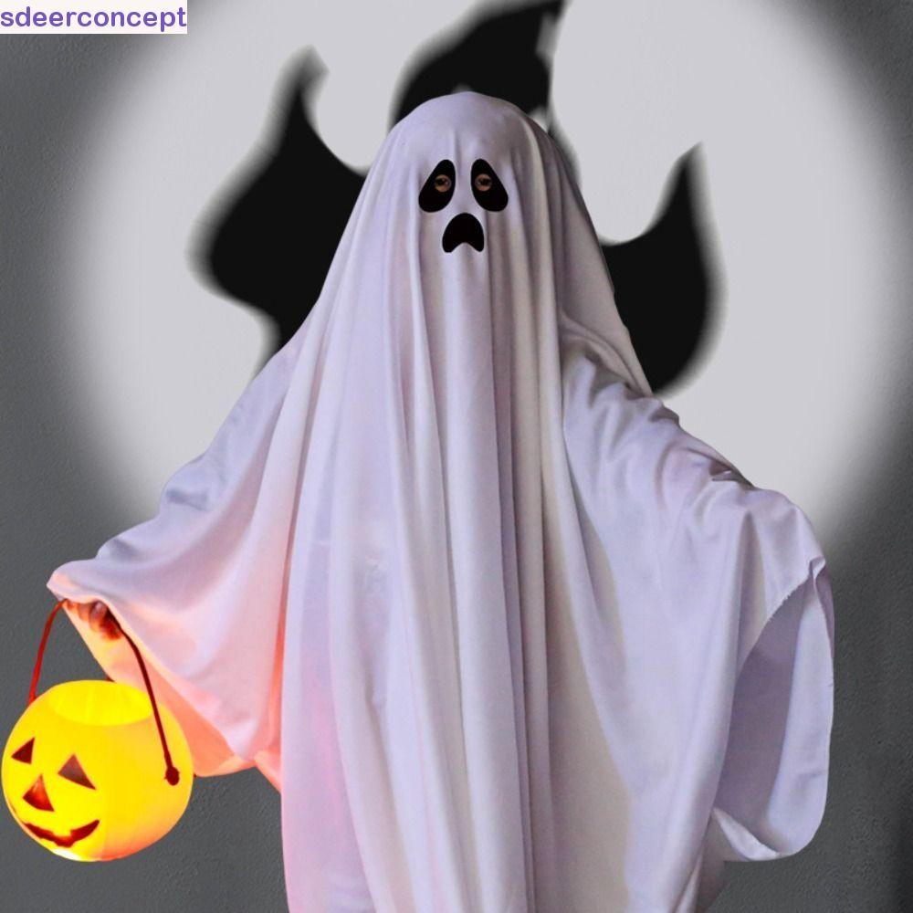 SDEERCONCEPT Ghost Costume Cape, White Scary Halloween Costumes ...
