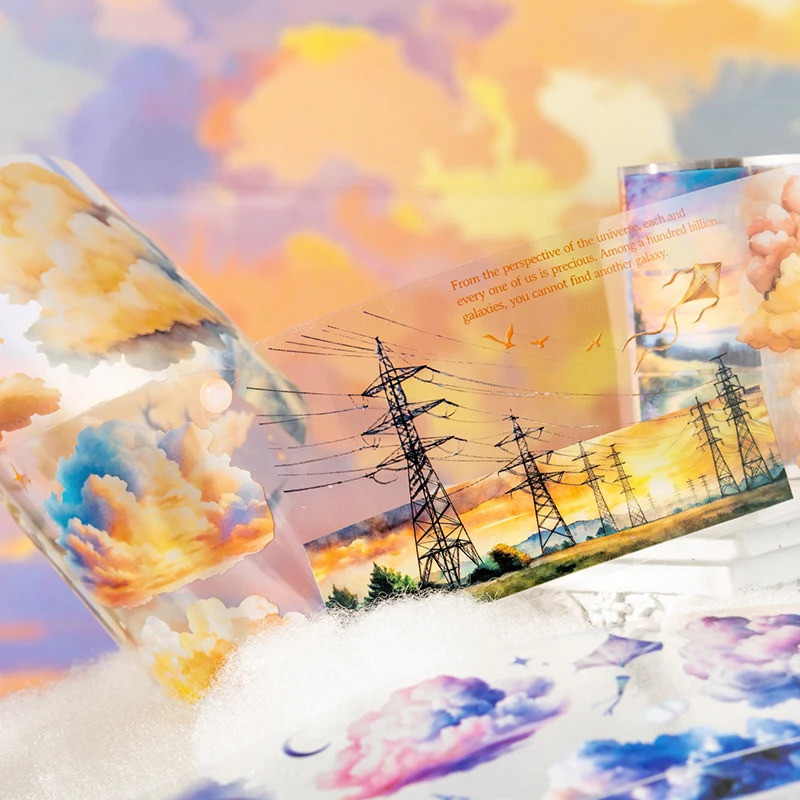 Journal GO 6x200cm Dream Sky Cloud Star Landscape Material Collage Tape ...