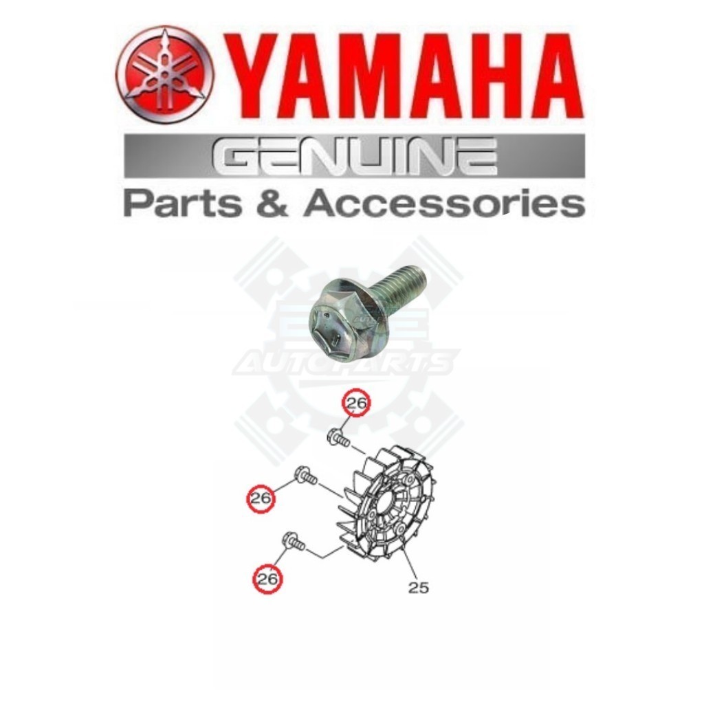 Radiator Fan Bolt [ 95D32-06016 ] 100% Original Yamaha Nvx155 ...