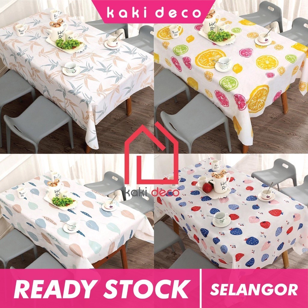 KakiDeco Murah PVC Table Cloth Water Proof ⭐ Table Cover Kain Meja ...