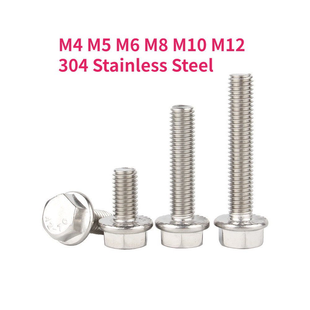 M4 M5 M6 M8 M10 M12 304 Stainless Steel Metric Thread Hexagon Head with ...