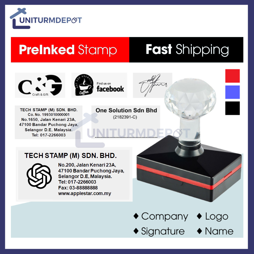 【Same Day Post or Self Collect at Puchong】Company Chop Pre-Inked Stamp ...