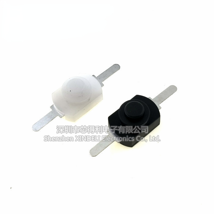 1208yd Black White Small Flashlight Switch 2 Pin Black Push Button Switch Flashlight Control