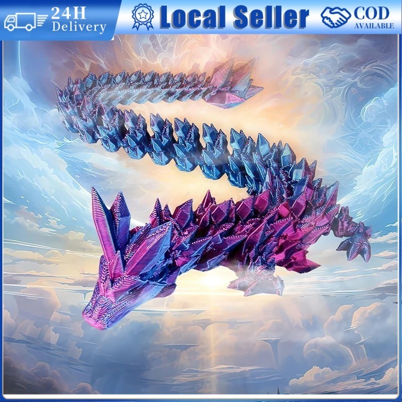 3D Printed Dragon bendable dragon toy Rotatable Joints Articulated ...