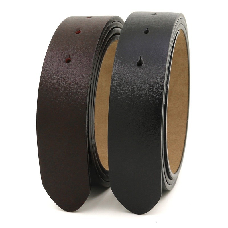 Cowhide Belt Without Buckle 3.3cm Wide Perforated Belt Men's Brand Two ...