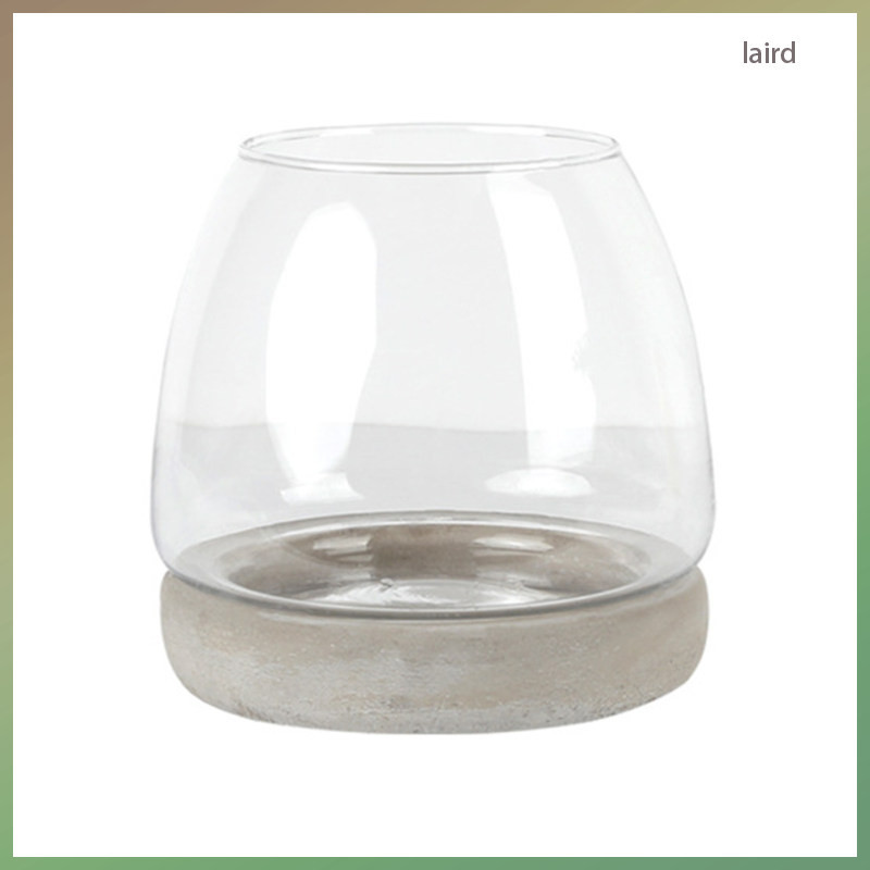 Mini Pots Containers Clear Vases Cement Bottom Decor Glass Flower ...
