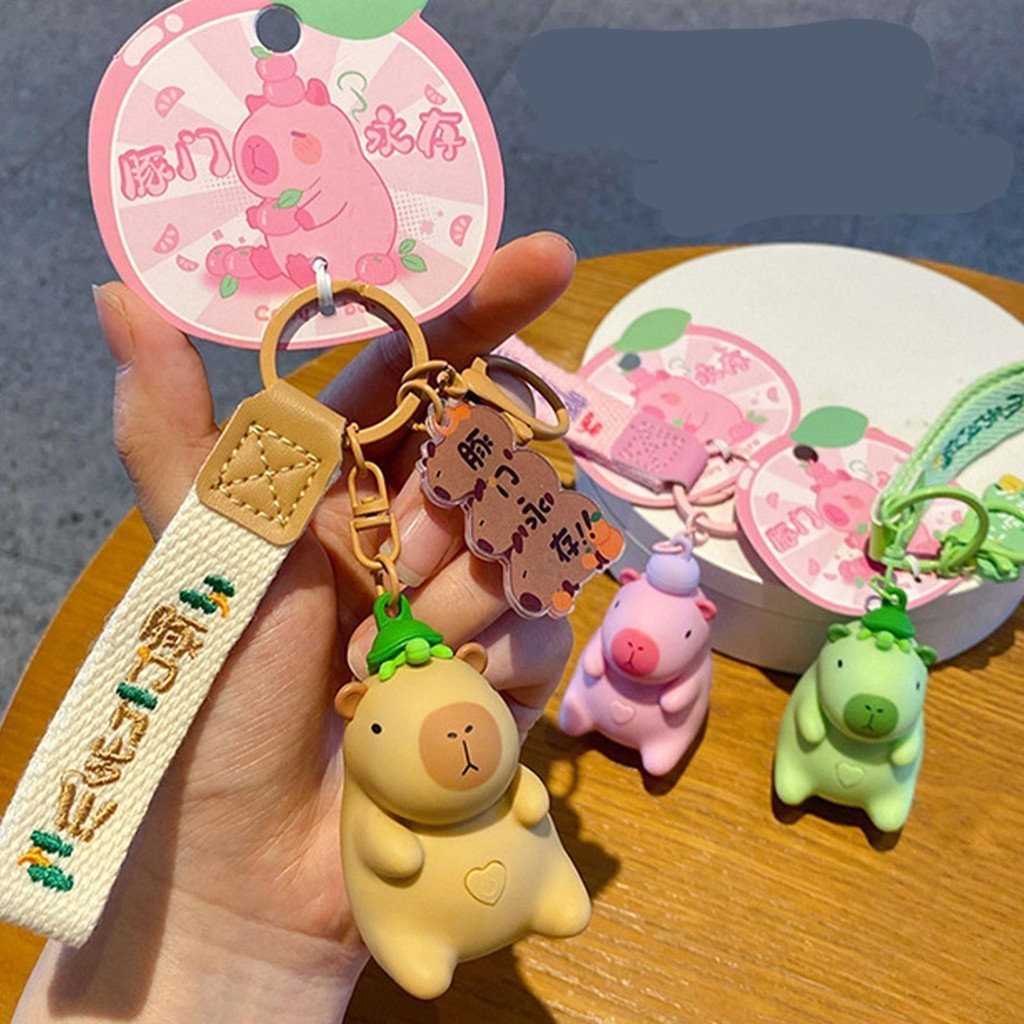 Funny Capybara Keychain Playing Music Realistic Capybara Toy Capybara ...