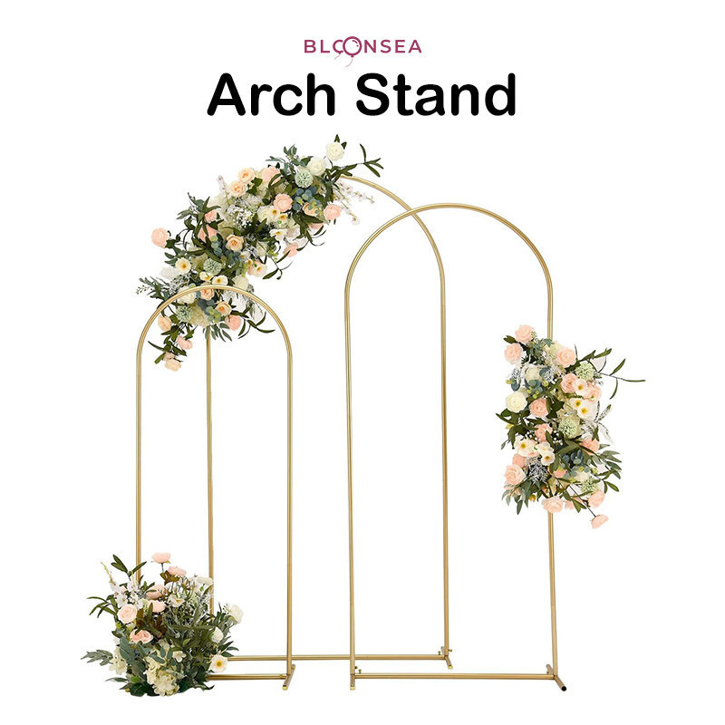 Arch Stand Metal Circle Wedding Background Golden Iron Ring Backdrops ...