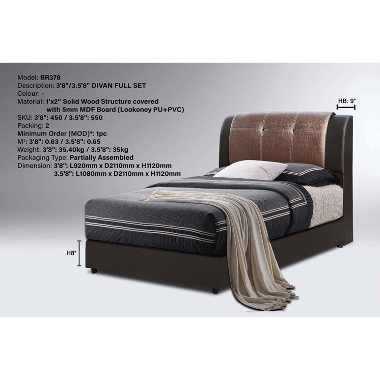 Public Furniture Divan Bed Solid Wood Structure Covered With 5mm MDF ...