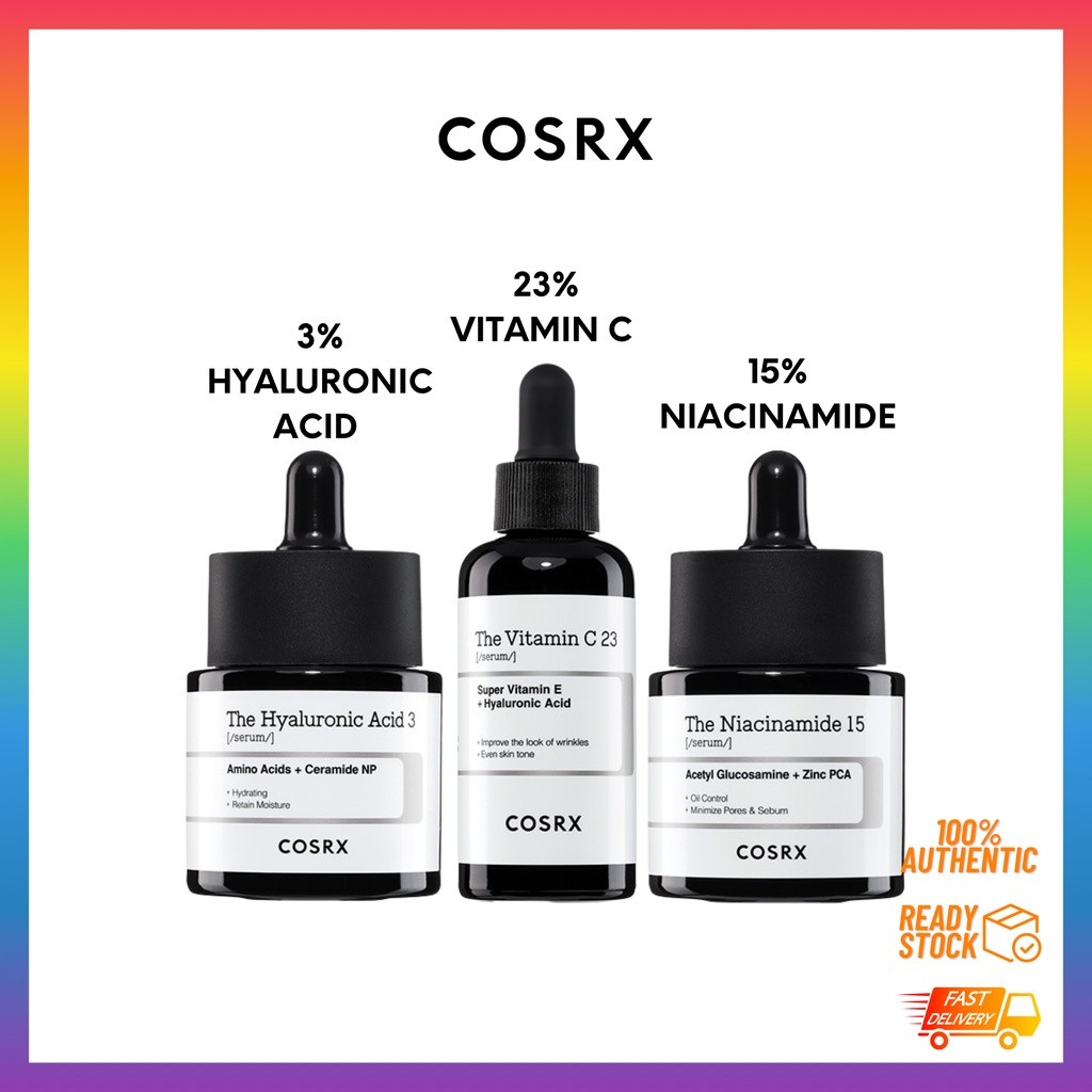 COSRX The RX Derm Serum 20ml (The Hyaluronic Acid 3 | The Vitamin C23/C13 | The Niacinamide 15 ...