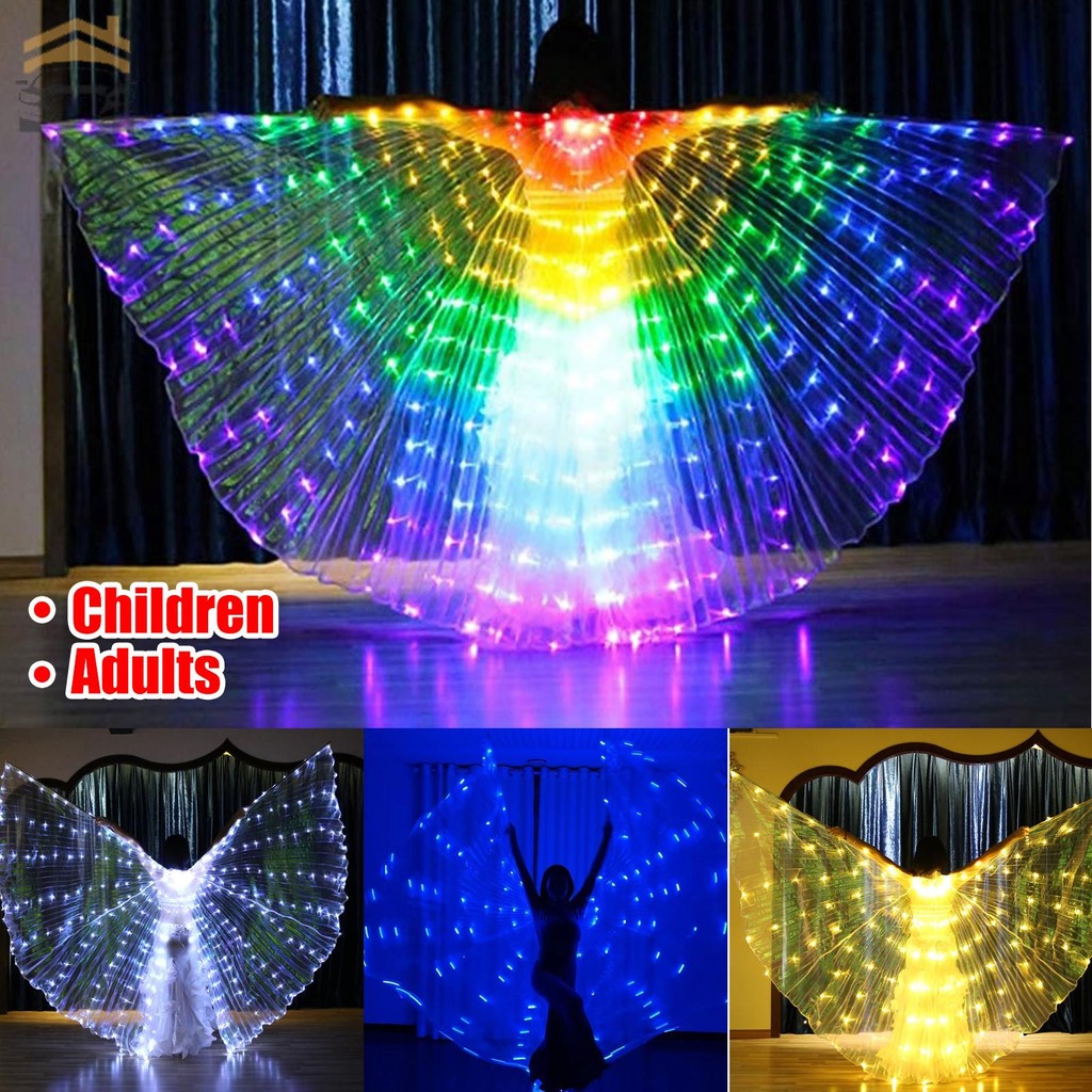 LED Isis Wings Belly Dance Wings Colorful Butterfly Wings w/ Telescopic ...