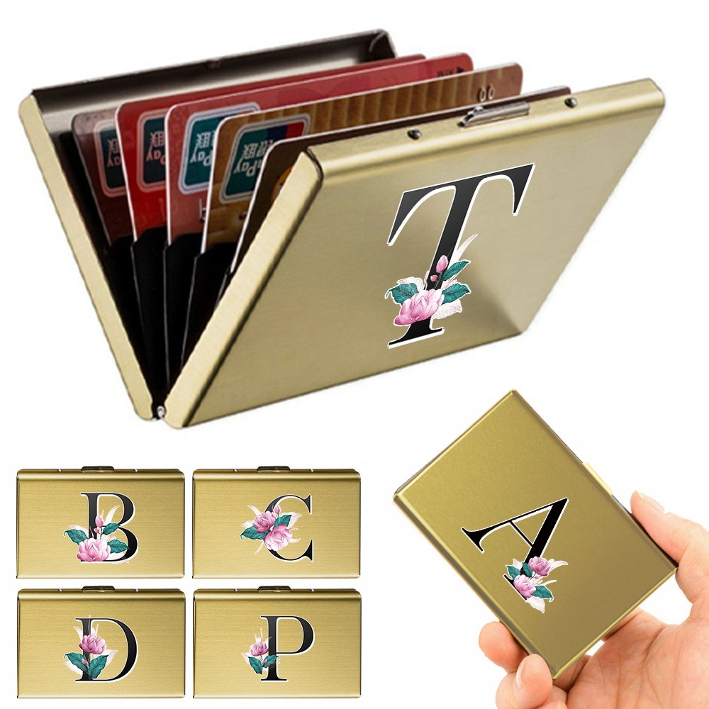 Men Series Metal Cards Case Protective Cover Anti Theft Swipe Card Slot ...