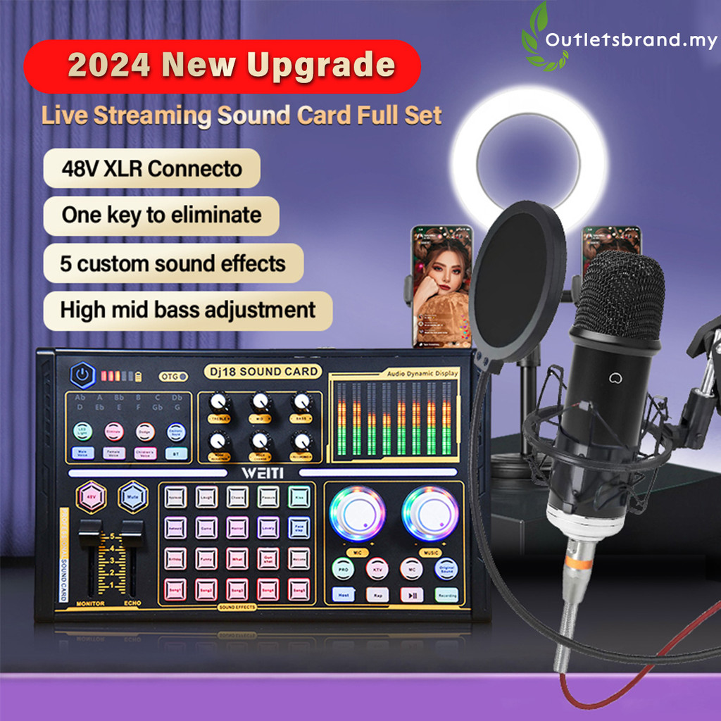 Sound Card Dj18Sound Card Professional Microphone Audio Mixer Sound ...