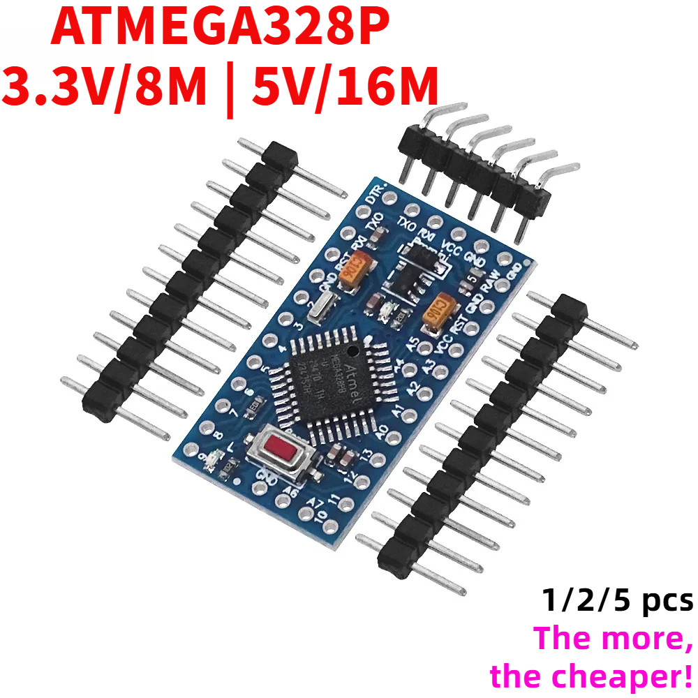1/2/5pcs Pro Mini ATMEGA328P 3.3V/8M | 5V/16M For Arduino Compatible Nano Module---- | Shopee ...