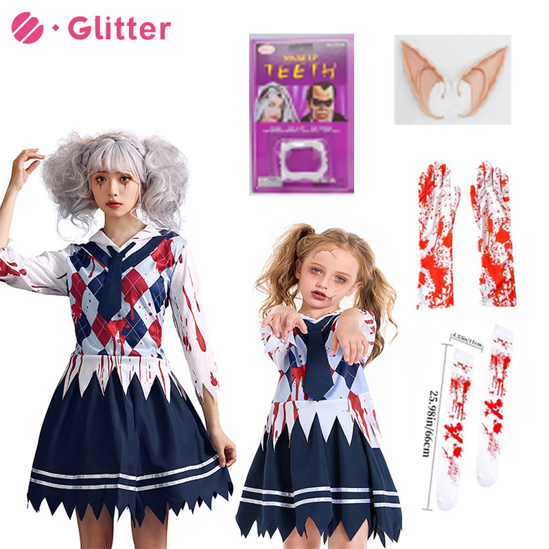 Halloween Costumes Horror Zombie College Vampire Ears Teeth Clothes ...