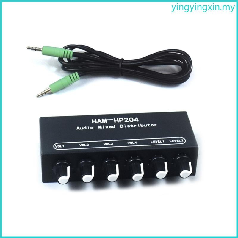 YIN HP204 Stereo Mixer Auditory Mixer Distributor with 2 Channel Input ...