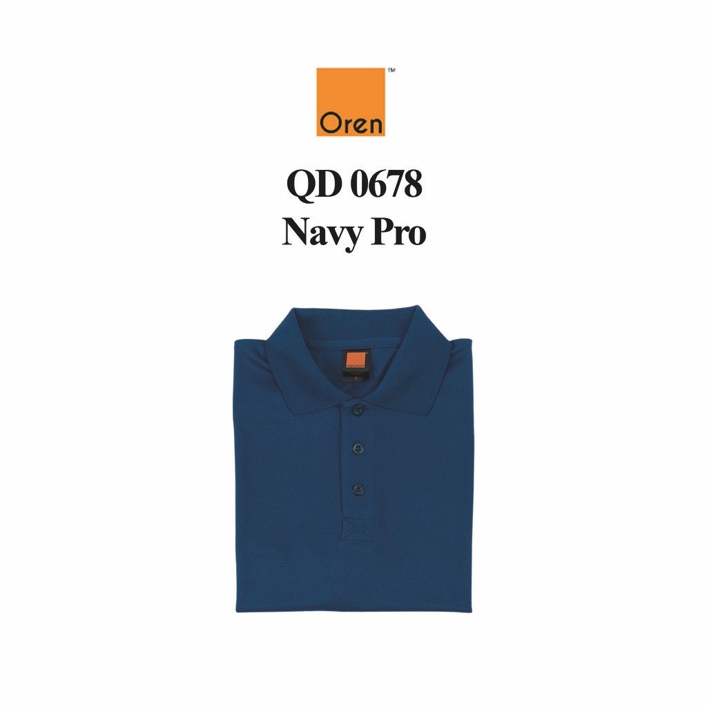 OREN SPORT QD0678 Navy Pro Quick Dry Polo Unisex Sportswear Cool Fit ...