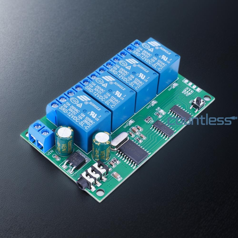 AD22B04 4CH DTMF Audio Controller Decoder Relay DC 12V for LED Motor Smart Home [countless.my ...