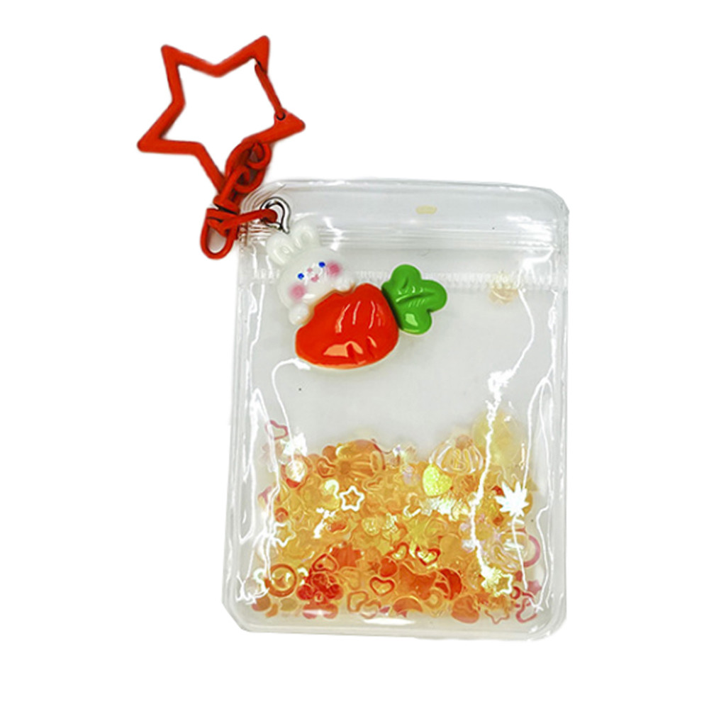 Mini labubu Doll Bag Keyring Transparent Display Star Hairball Keychain ...